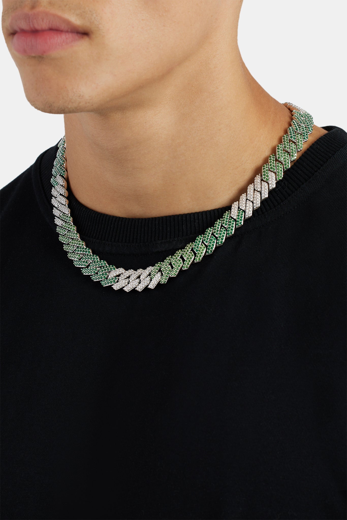 14mm Iced Green Gradient Cuban Chain – Cernucci US
