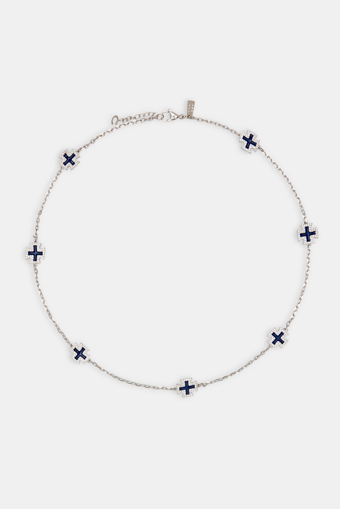 Blue Enamel Cross Motif Chain | Mens Chains | Shop Motif Chains at ...