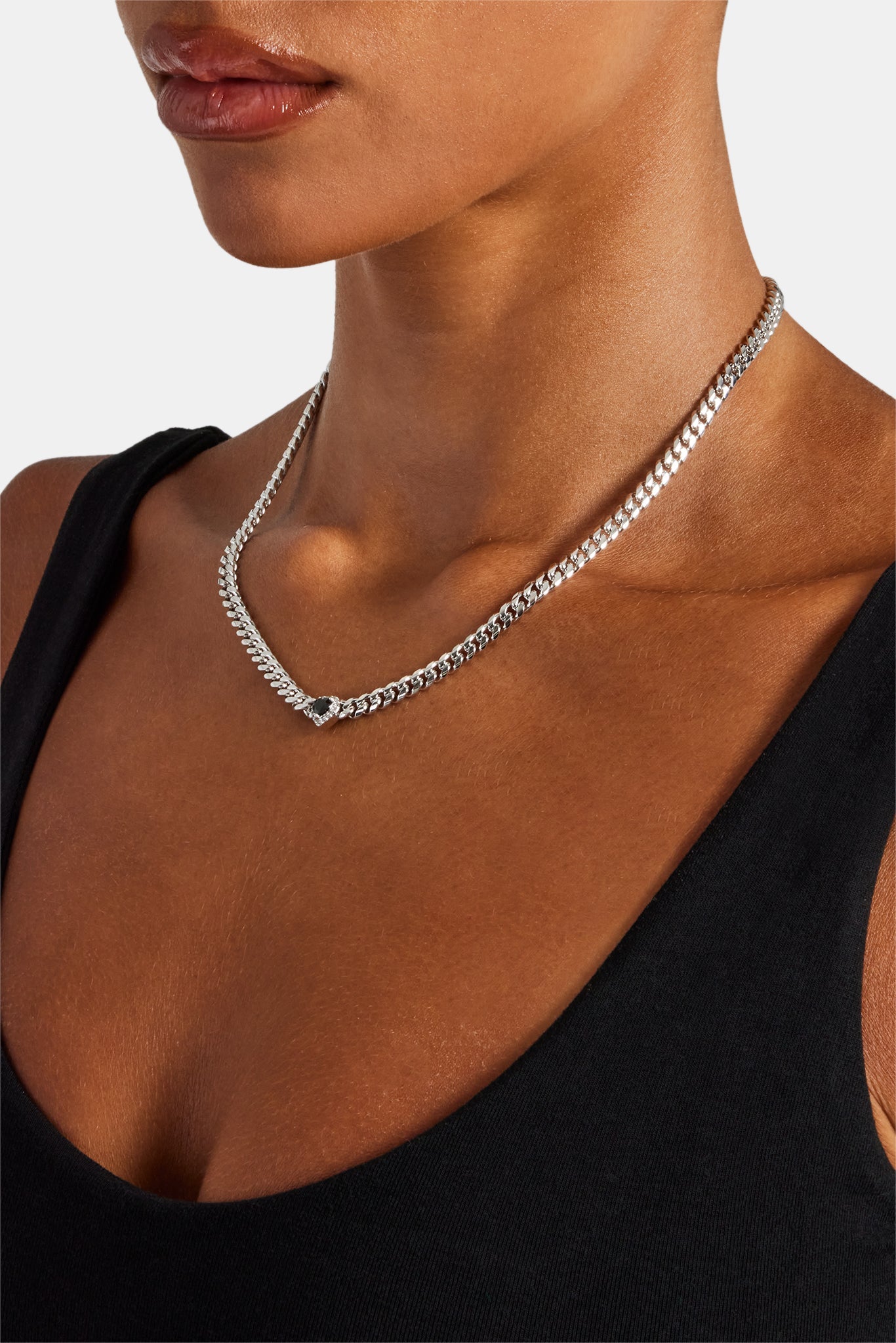 Black Heart Cuban Chain - 5mm | Womens Chains | Shop Cuban Chains at ...