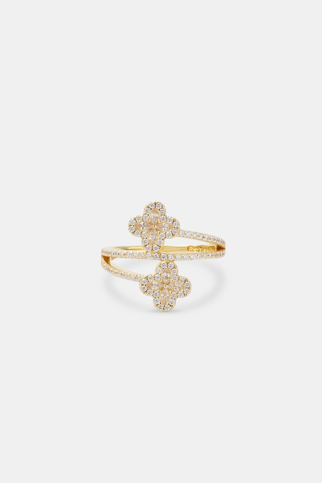 15mm Motif CZ Twist Ring - Gold | Womens Rings | Shop Motif Rings at ...