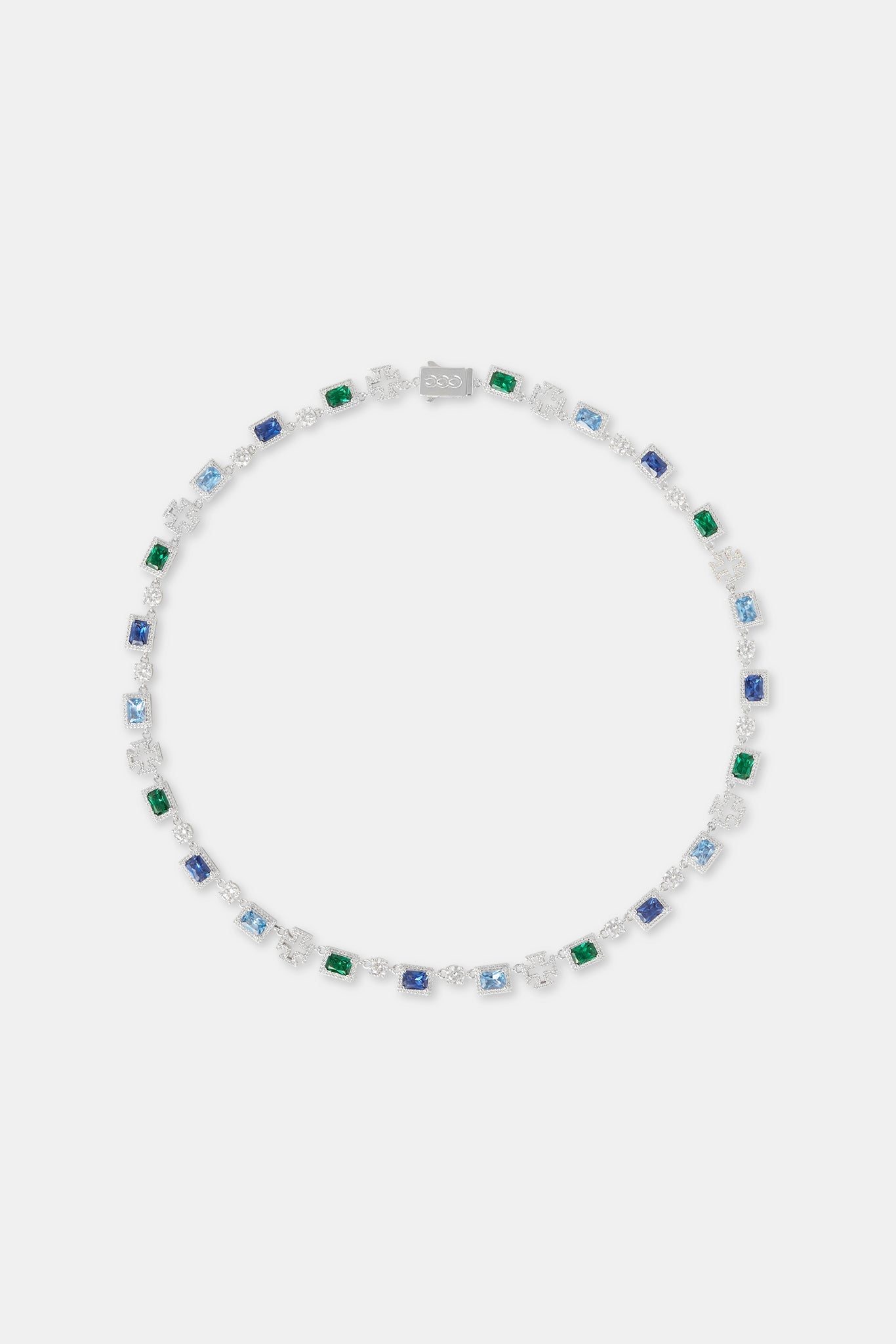 Iced Multi Gemstone Cross Motif Chain - 8mm | Mens Chains | Shop Multi ...