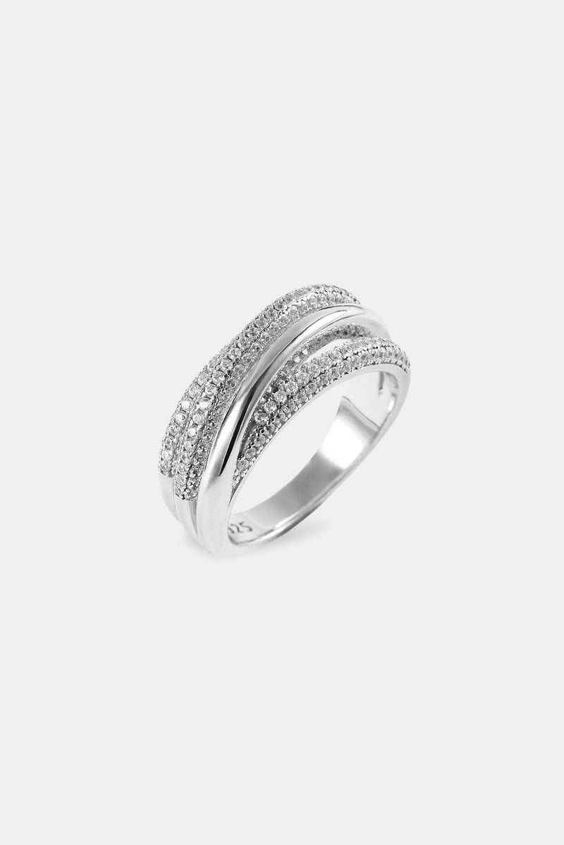 Iced Pave Layered Polished Ring - 8mm - White | Womens Rings | Shop ...