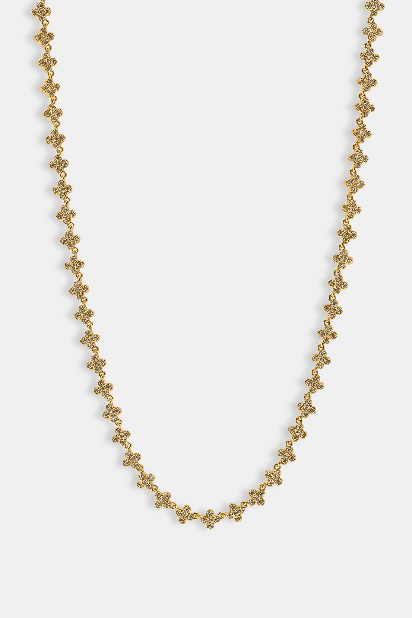 Iced Connecting Motif Chain - 5mm - Gold | Womens Chains | Shop Motif ...