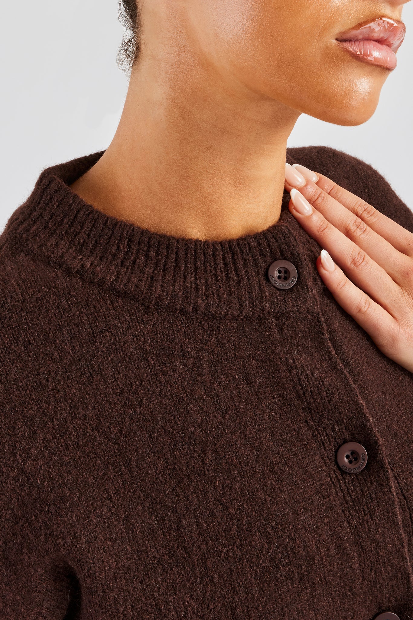 Knitted Cropped Cardigan - Chocolate | Womens Knitwear | Shop Knitwear ...