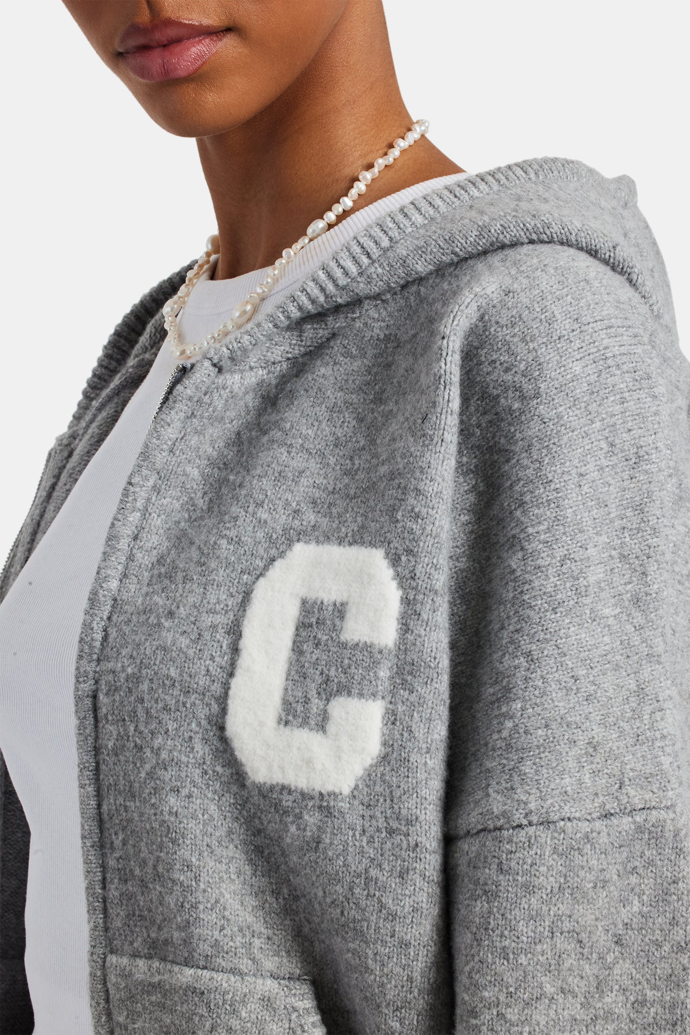 Hooded Zip Through Knitted Tracksuit - Grey | Womens Sets | Shop ...