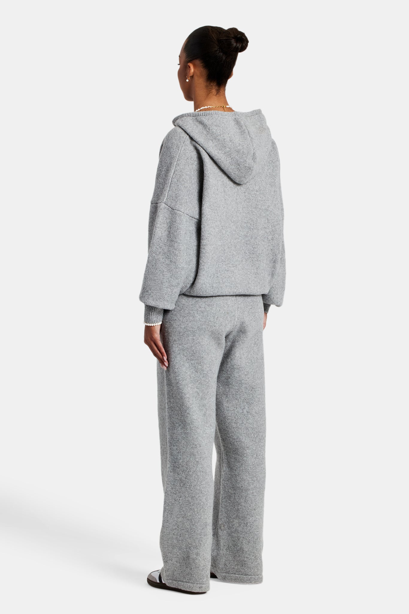 Hooded Zip Through Knitted Tracksuit - Grey | Womens Sets | Shop ...