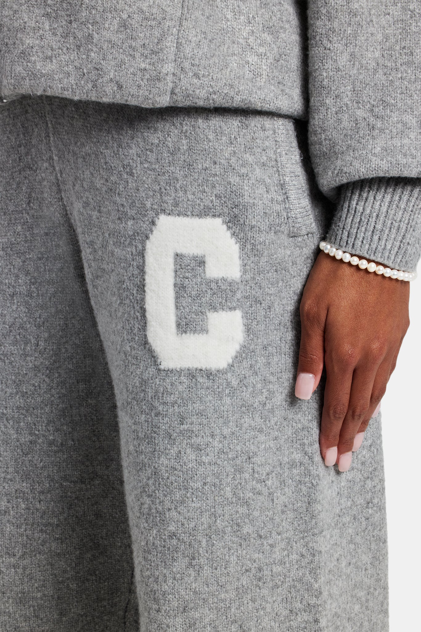 Hooded Zip Through Knitted Tracksuit - Grey | Womens Sets | Shop ...