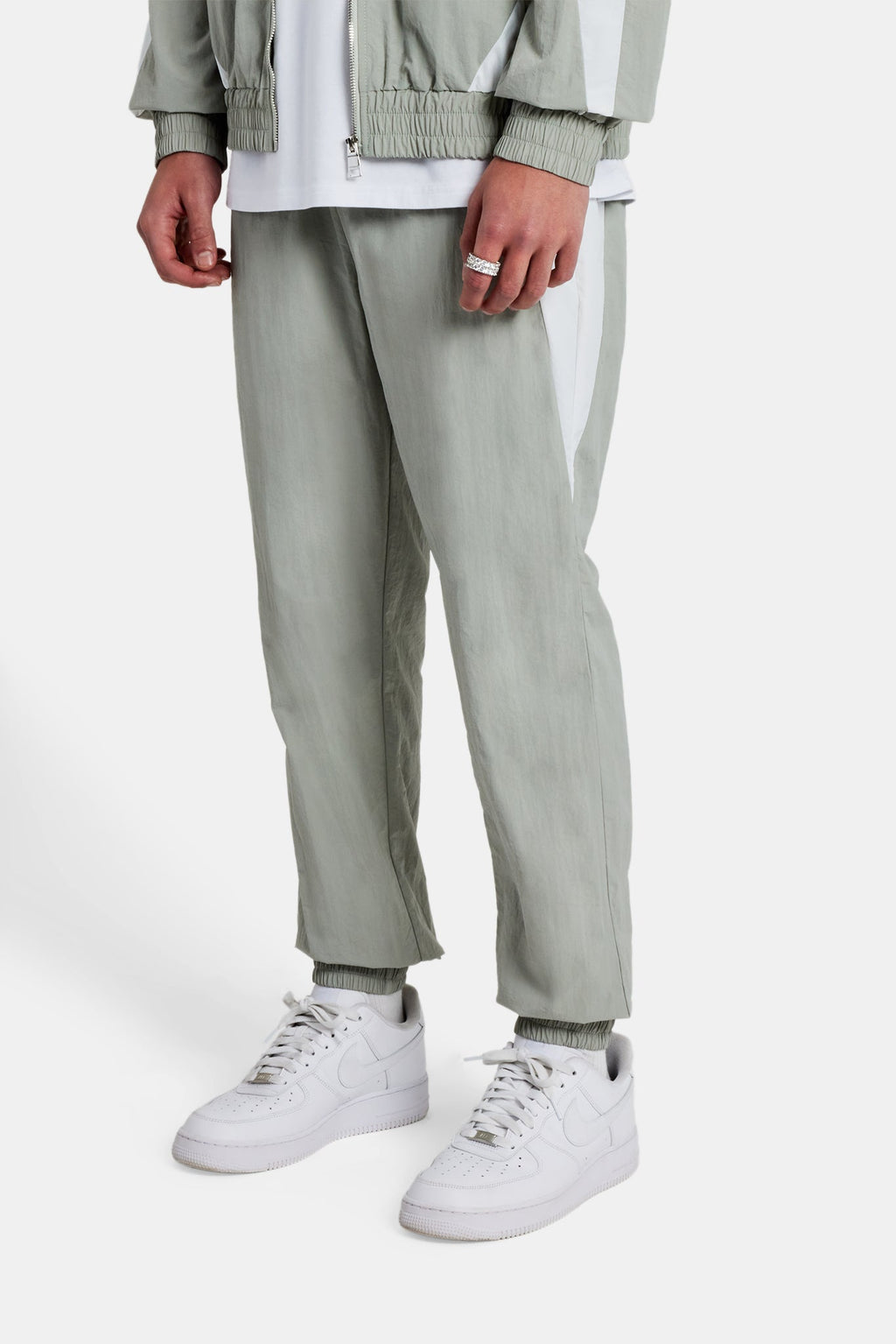 Nylon Panelled Tracksuit- Light Grey | Mens Sets | Shop Tracksuits at ...