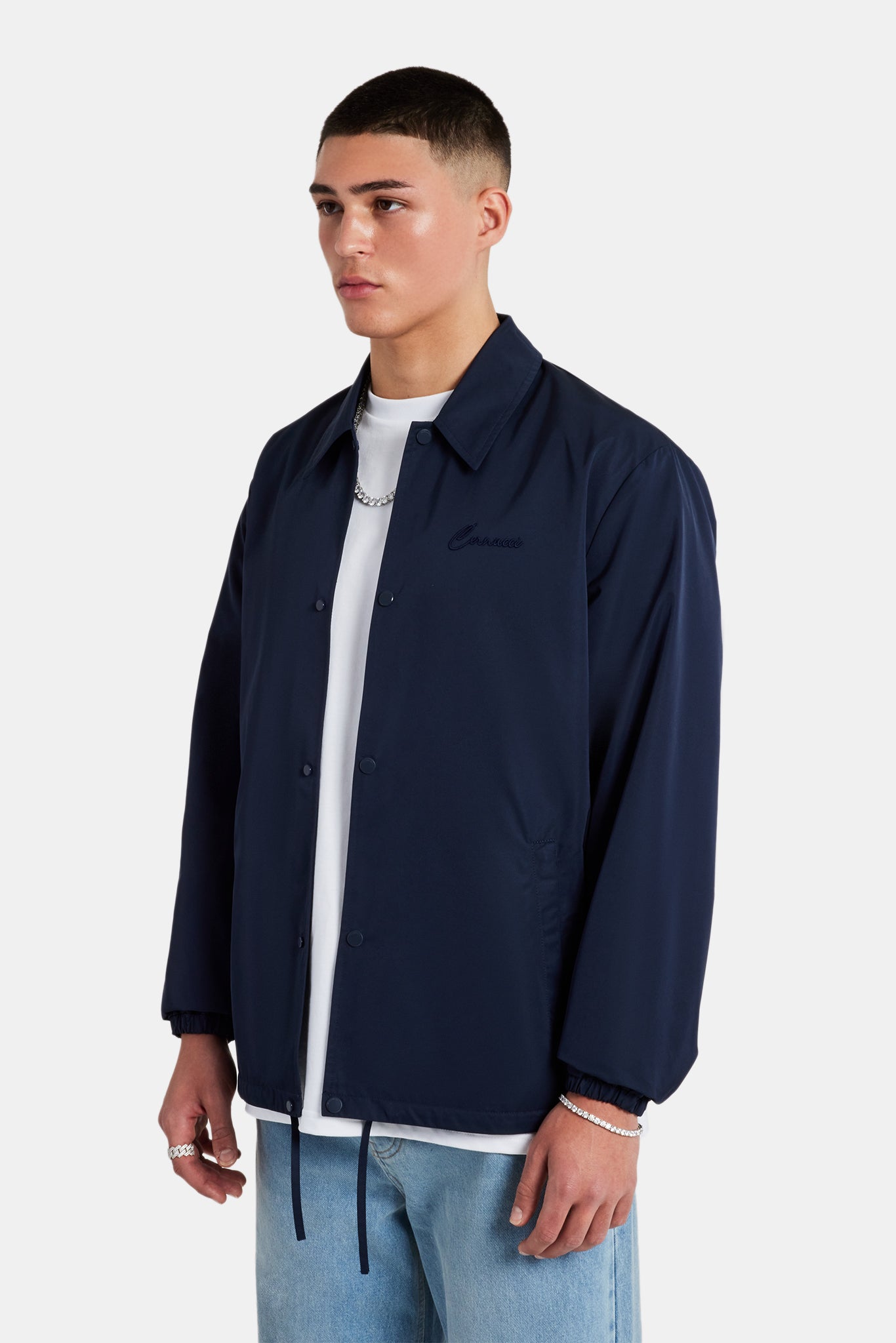 Coach Jacket - Navy | Mens Outerwear | Shop Jackets at CERNUCCI.COM ...