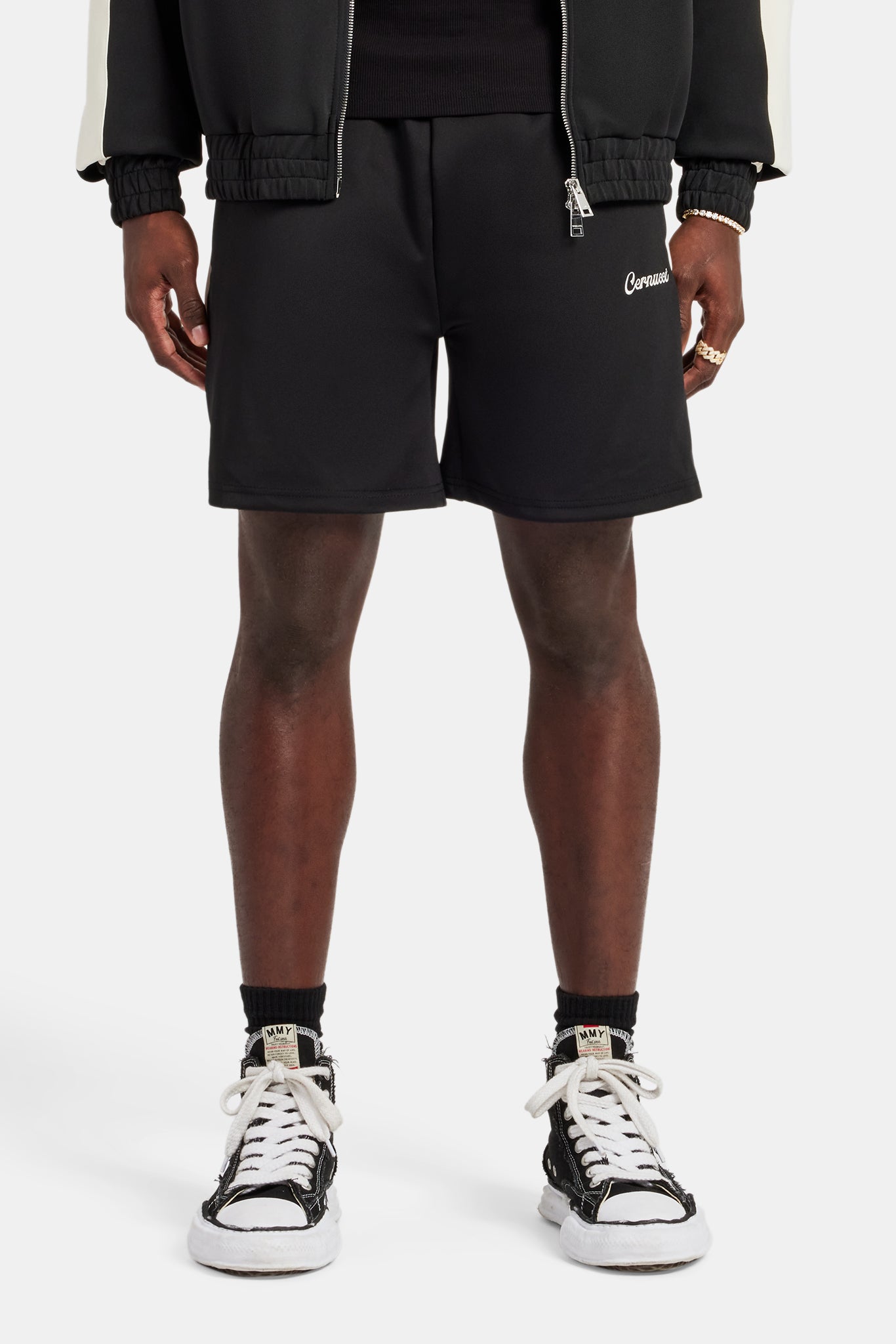Contrast Panel Shorts - Black | Mens Shorts | Shop Plain Shorts at ...