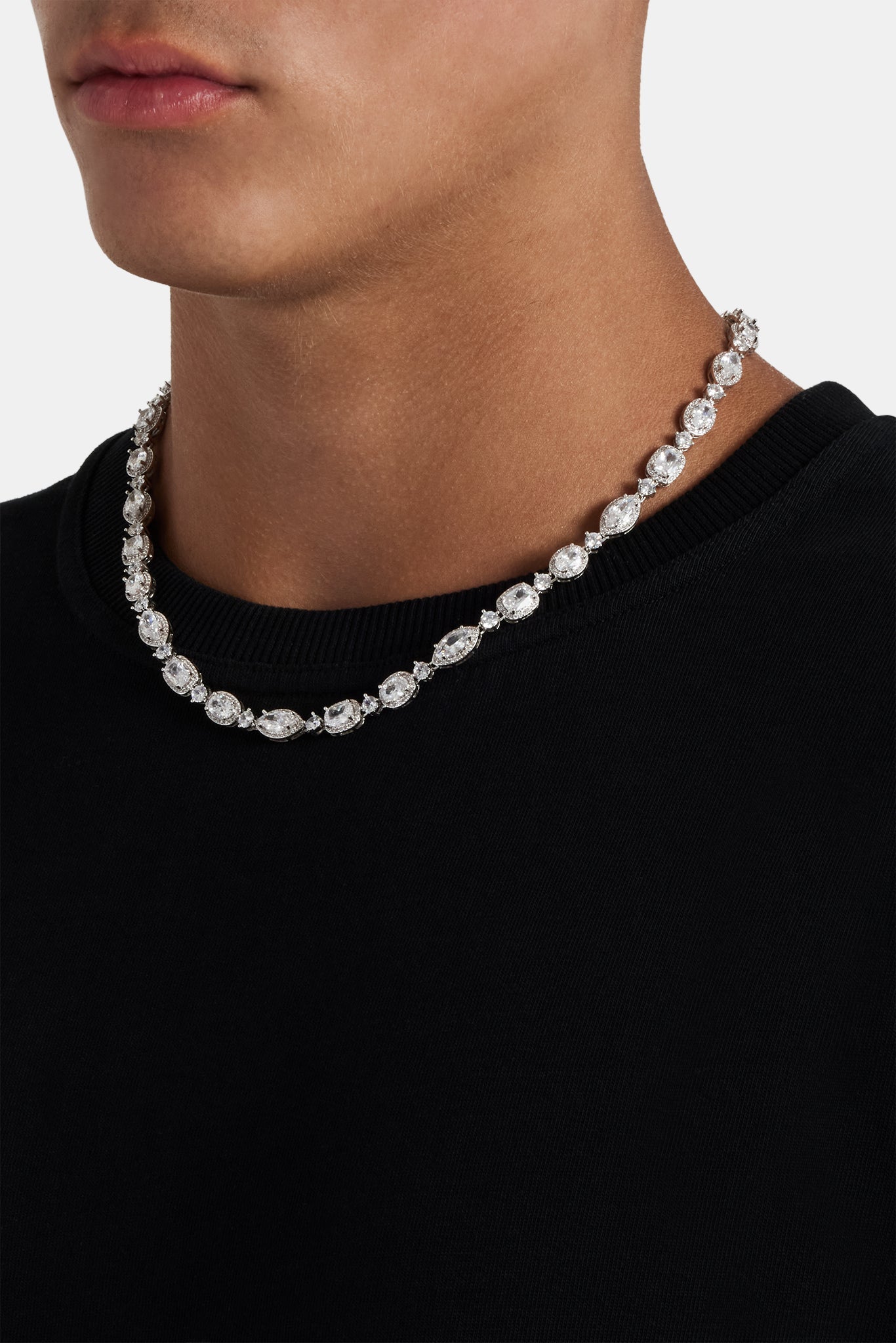 Oval & Rectangular Cluster Chain - 8mm | Mens Chains | Shop Tennis ...