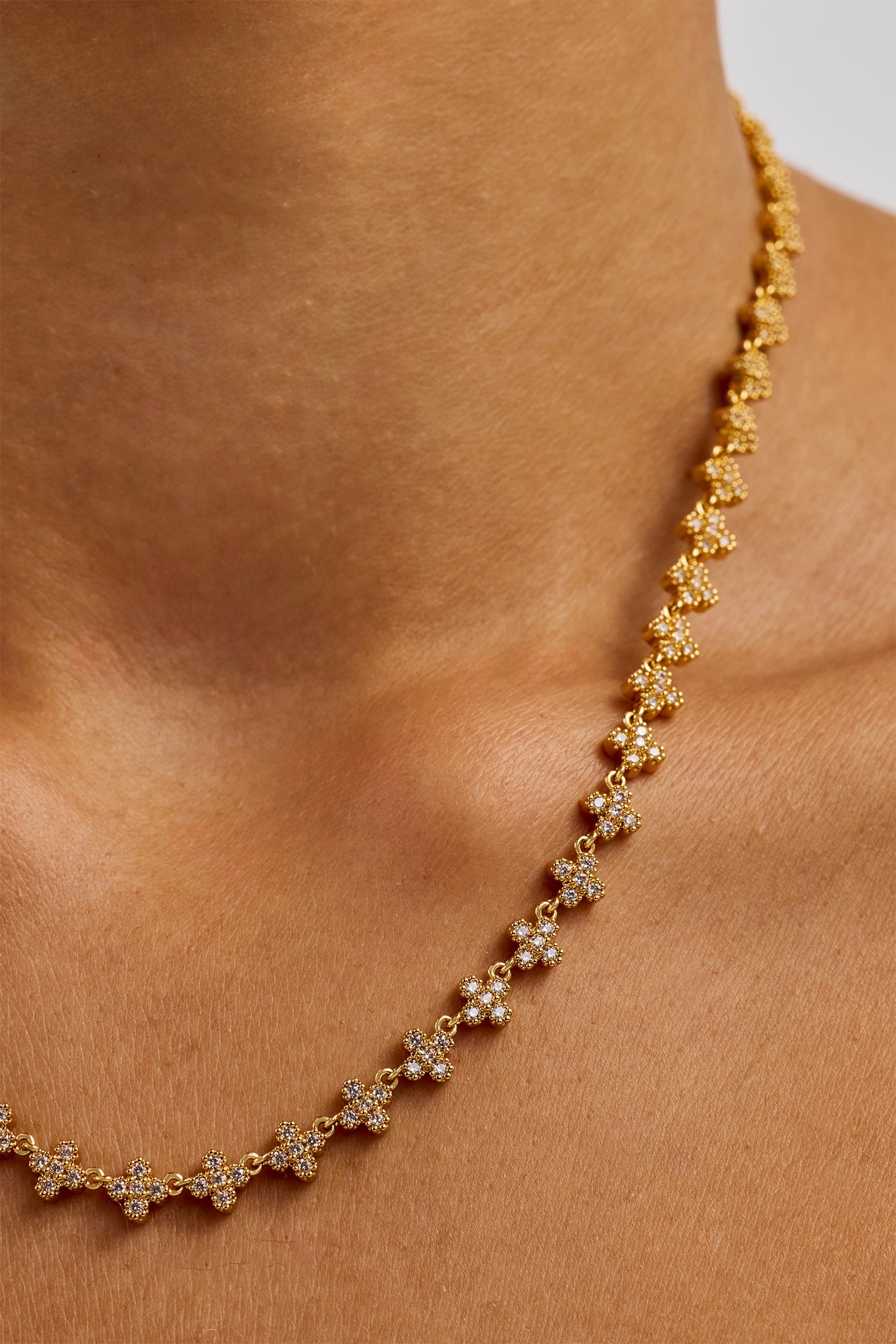 Iced Connecting Motif Chain - 5mm - Gold | Womens Chains | Shop Motif ...