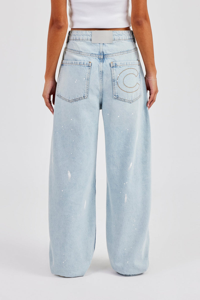 Distressed Paint Splatter Jean - Ice Blue | Womens Denim | Shop Denim ...