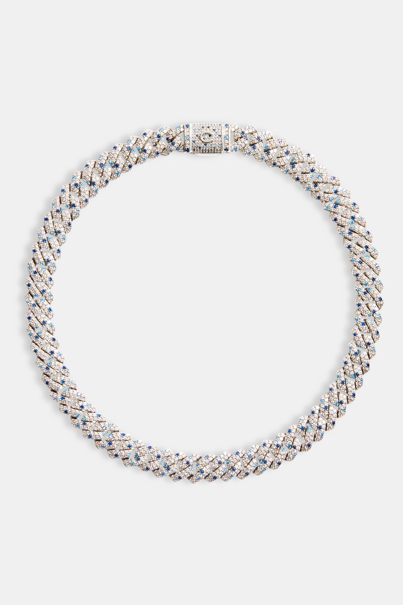 14mm Iced Clear & Blue Prong Cuban Chain | Mens Chains | Shop Prong ...