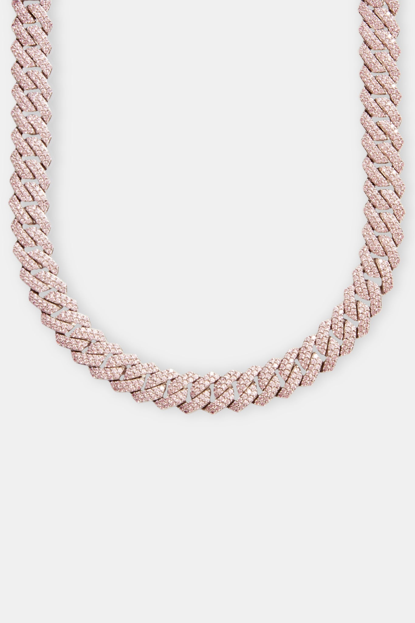 14mm Pink Prong Cuban Chain Choker - White | Womens Chains | Shop ...