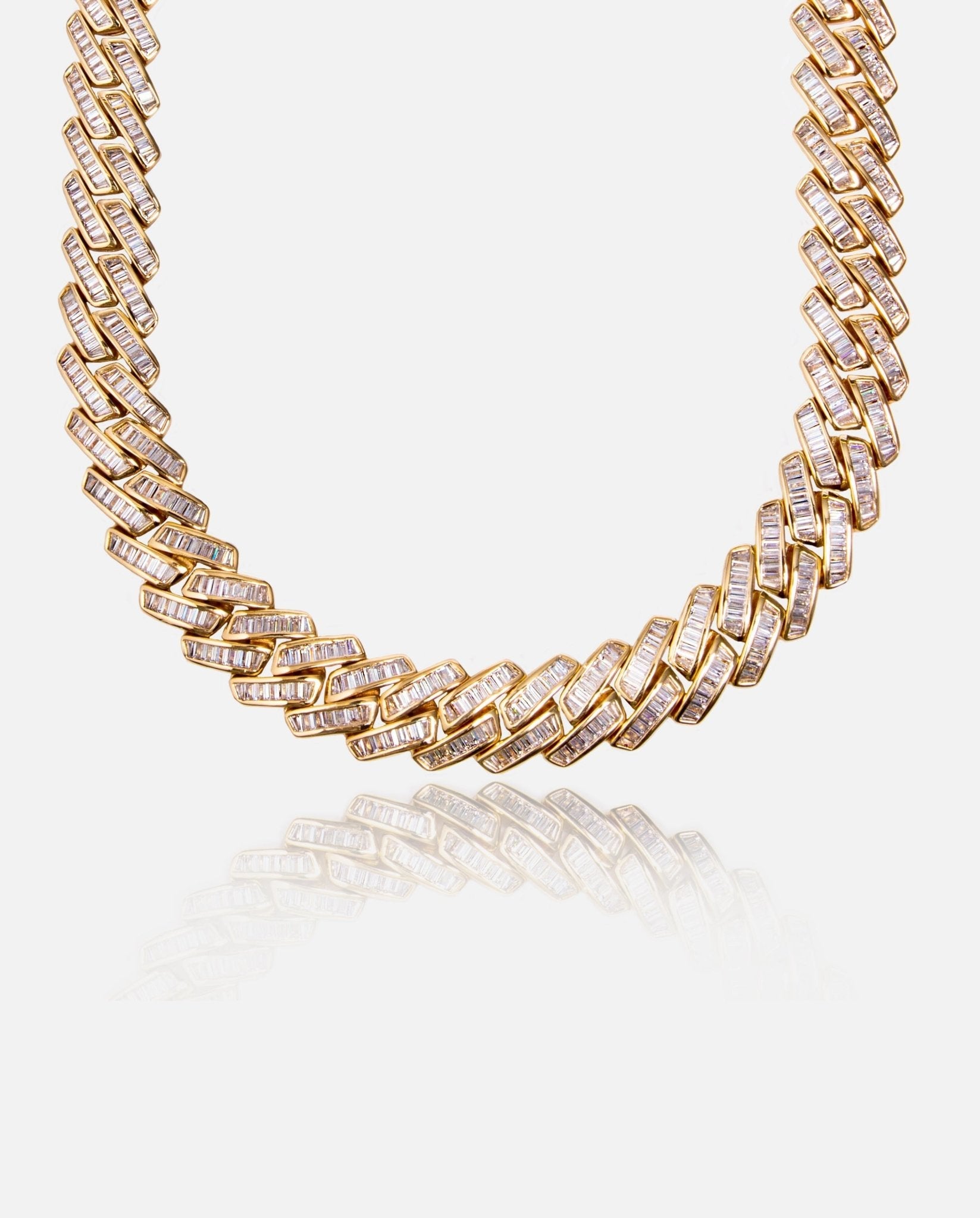 19mm Baguette Prong Link Chain - Gold – Cernucci US