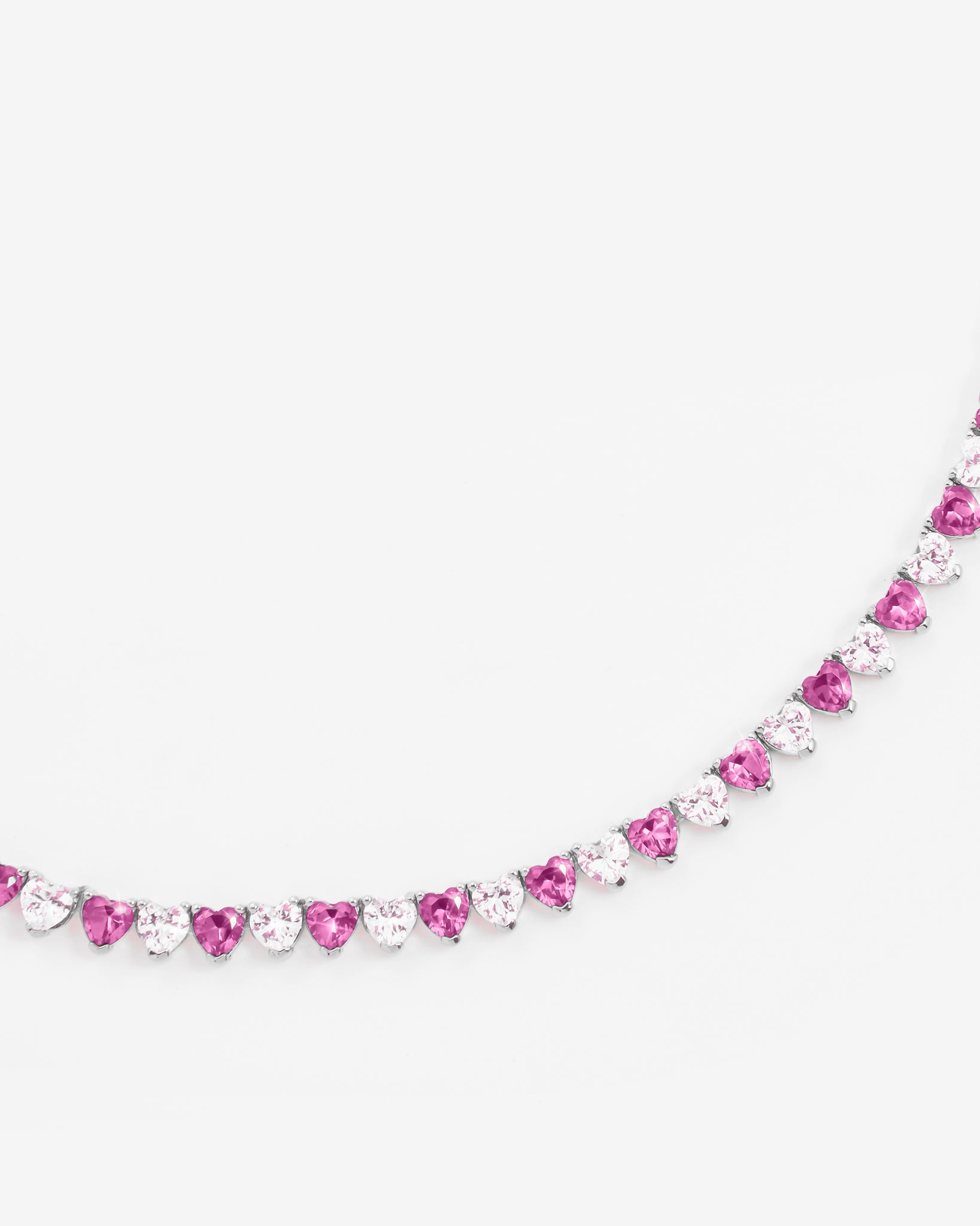 5mm White & Pink Heart Tennis Link Chain – Cernucci US