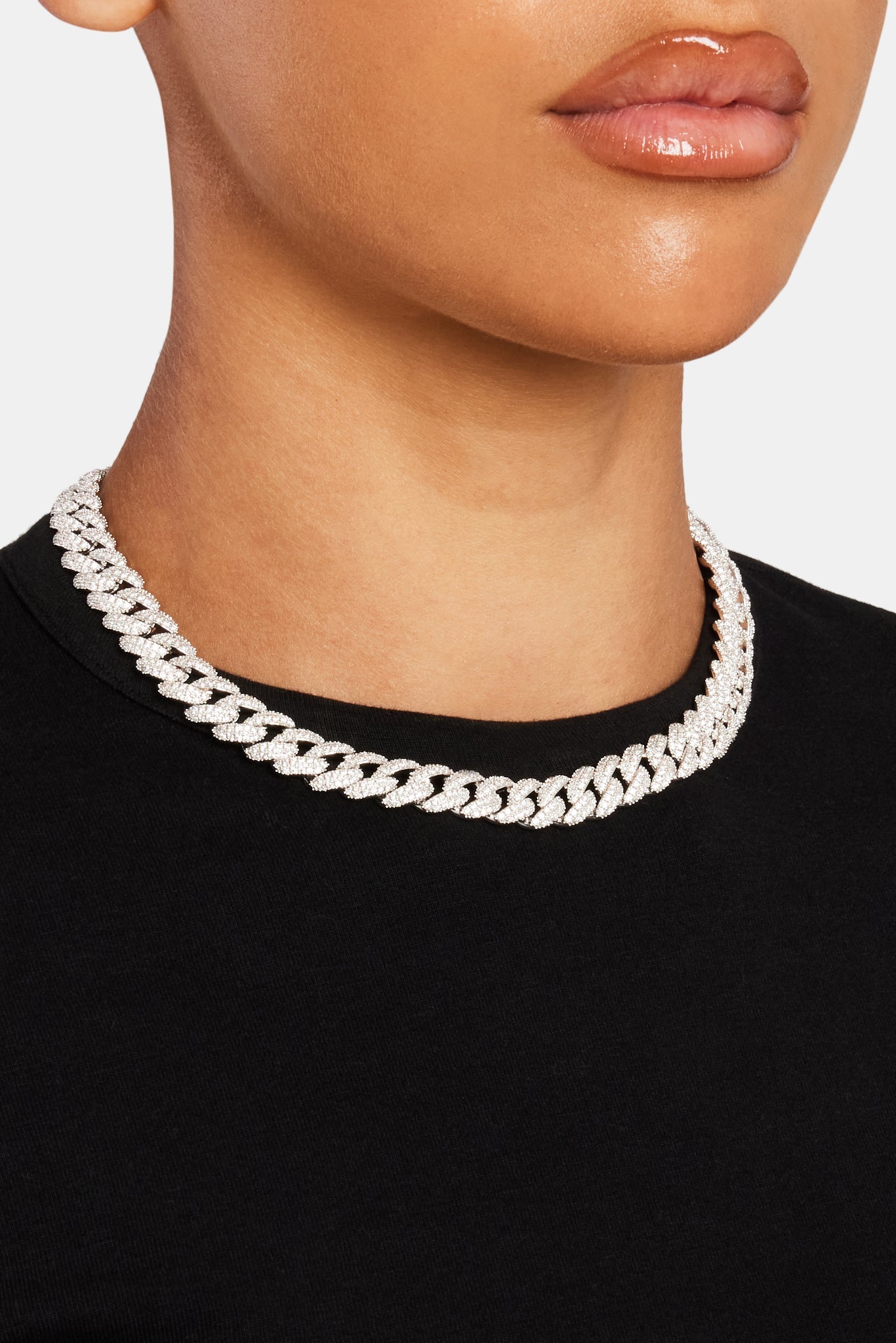 10mm Iced Cuban Link Chain | Womens Chains | Shop Prong Chains at ...