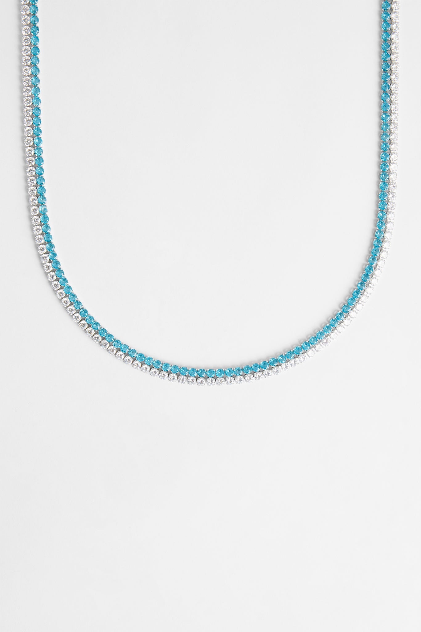 Double Row Iced Blue Tennis Chain – Cernucci US
