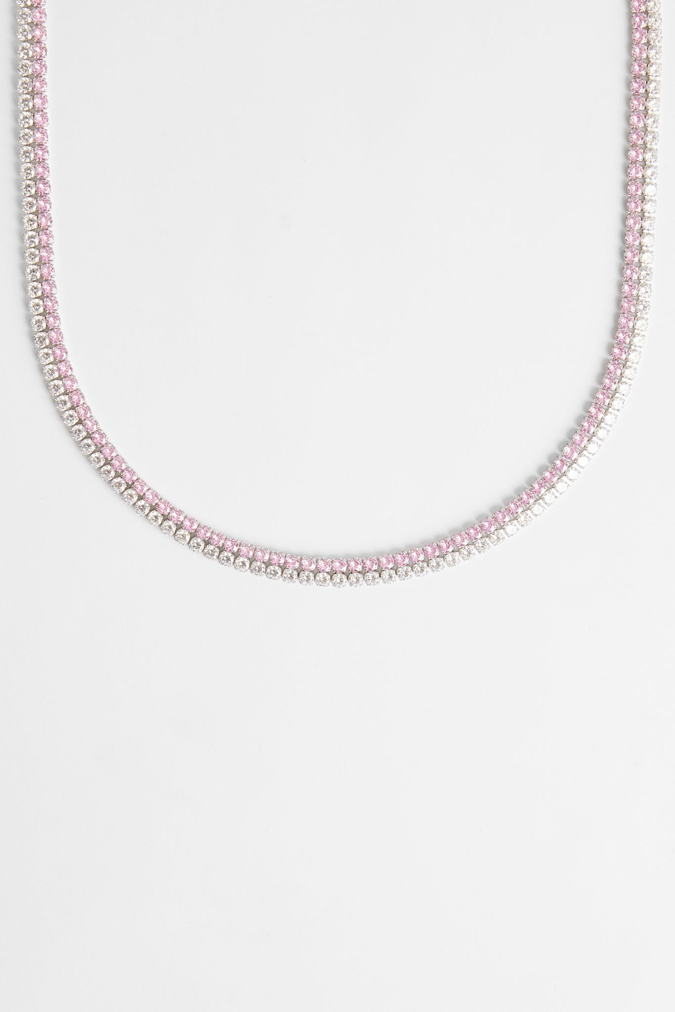 Double Row Iced Pink Tennis Chain – Cernucci US