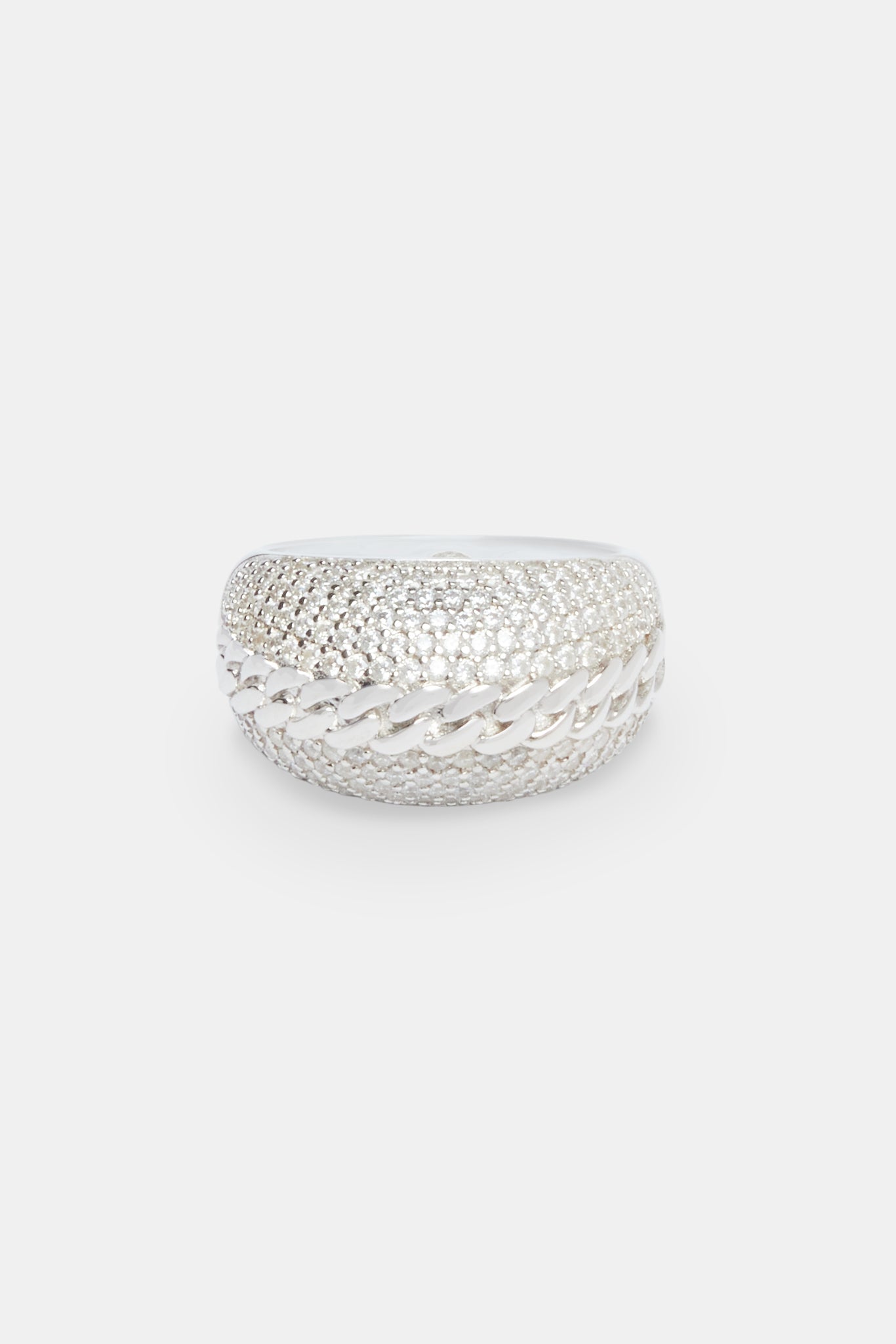 15mm 925 Iced CZ Pave Dome Ring | Mens Rings | Shop Motif Rings at ...