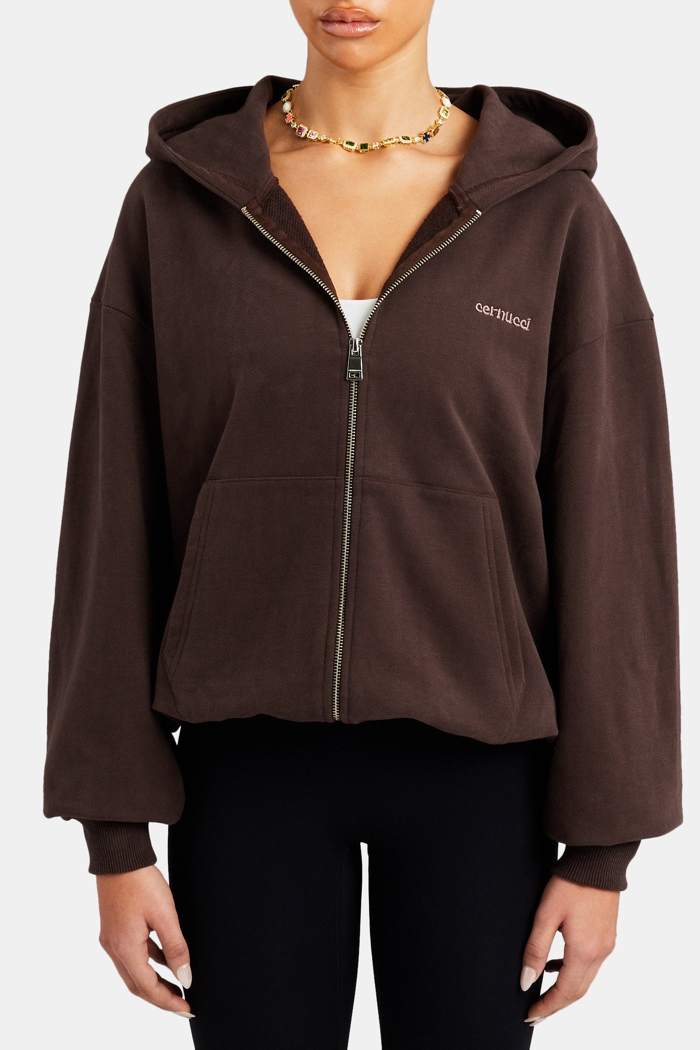 Oversized Zip Hoodie - Chocolate | Womens Hoodies & Sweats | Shop ...