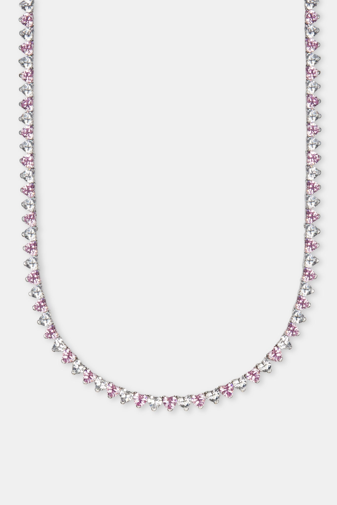 Pink & Clear Heart Tennis Chain - White | Womens Chains | Shop Tennis ...