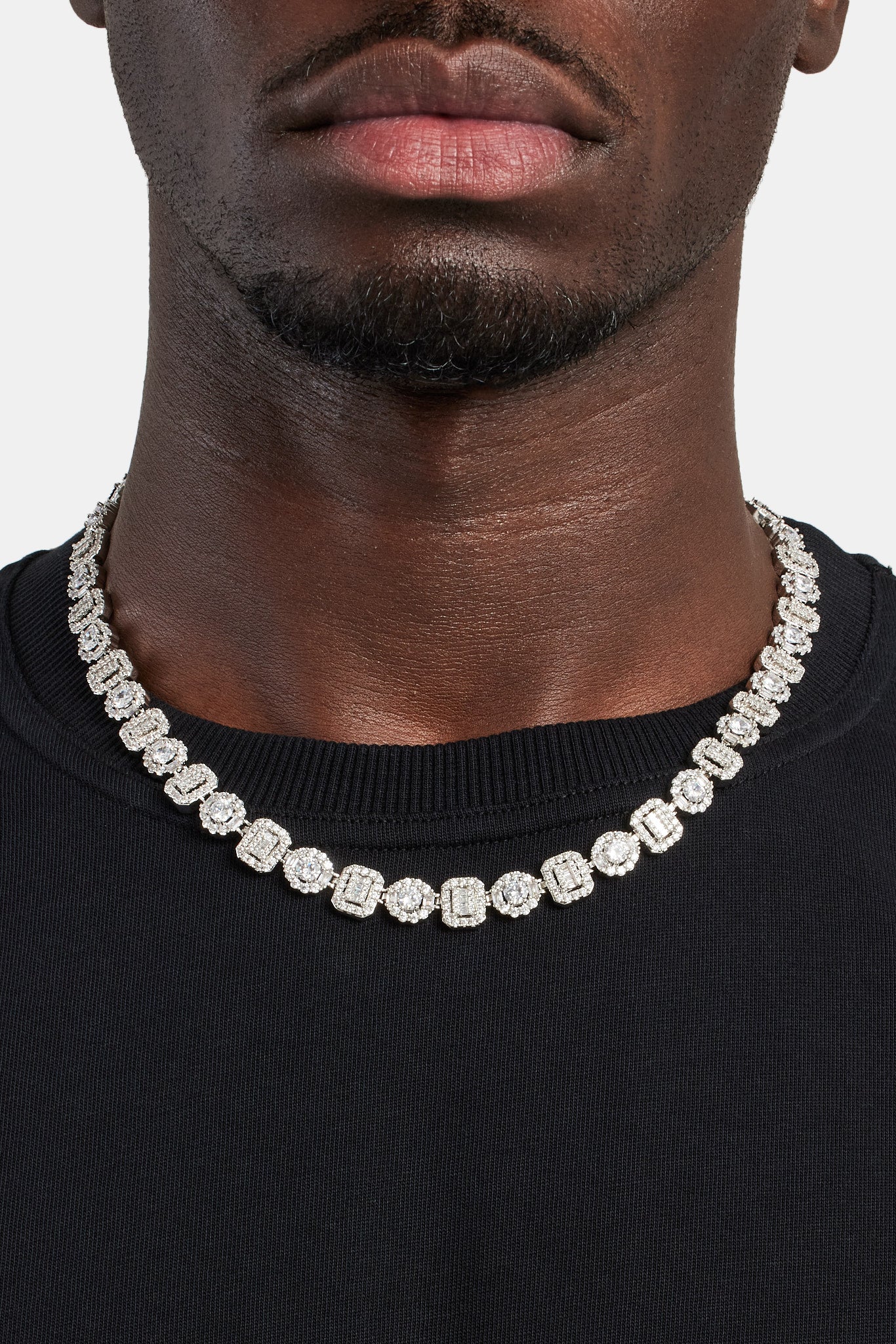 Round & Square Baguette Cluster Chain | Mens Chains | Shop Tennis ...